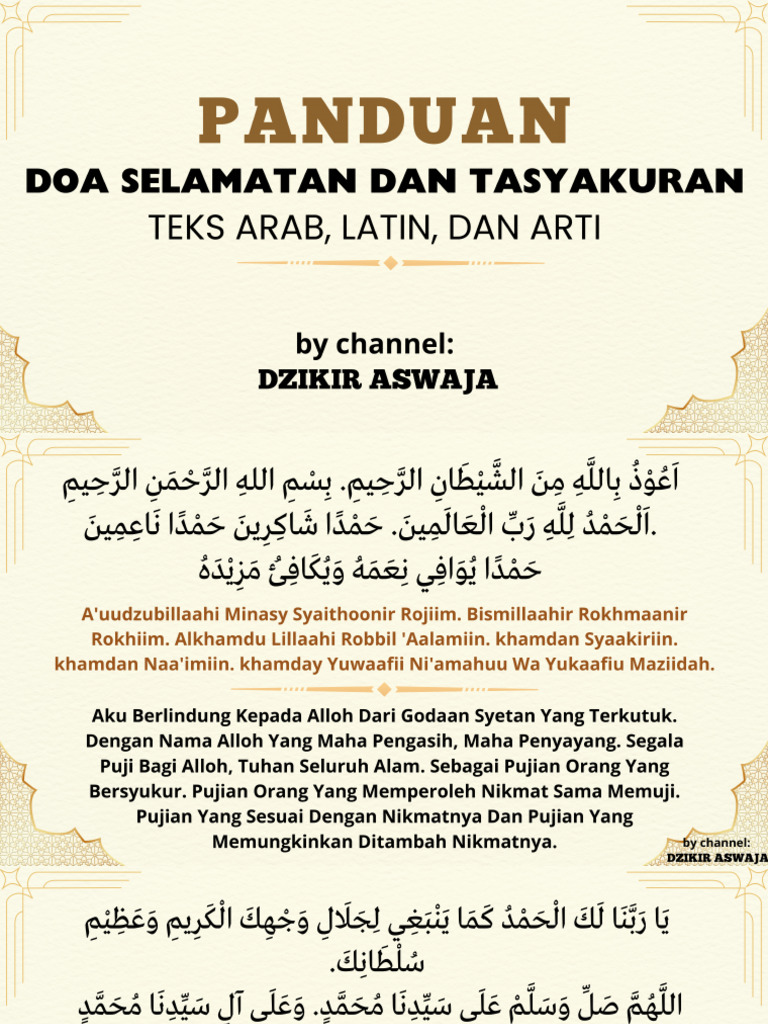 Doa Selamatan Dan Tasyakuran | PDF