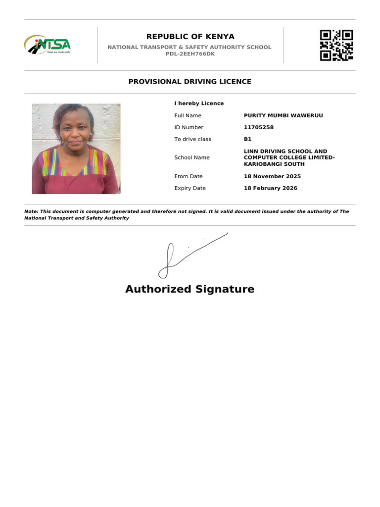 PDL 2EEH766DK Provisional Driving License | PDF