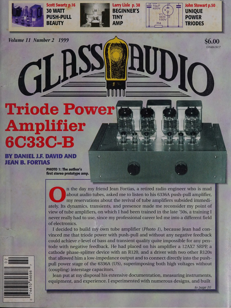 Glass Audio Februa 00 Un Se | PDF | Amplifier | Vacuum Tube