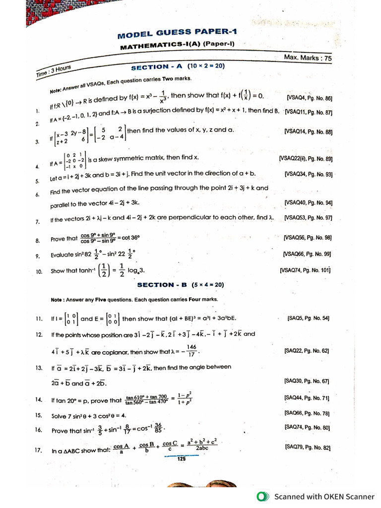 Maths1A Modal Papers | PDF
