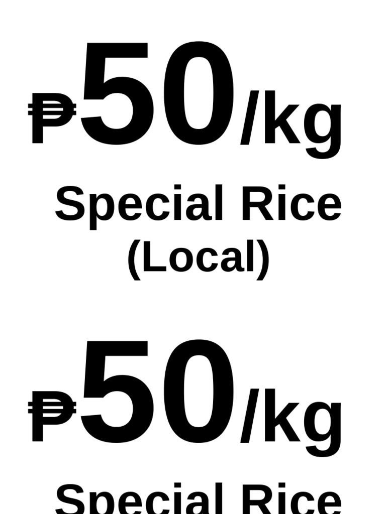 Local Special Rice Price List | PDF