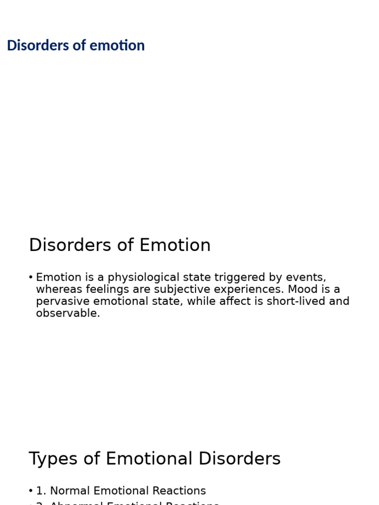 Understanding Emotional Disorders | PDF | Mental Disorder | Mania