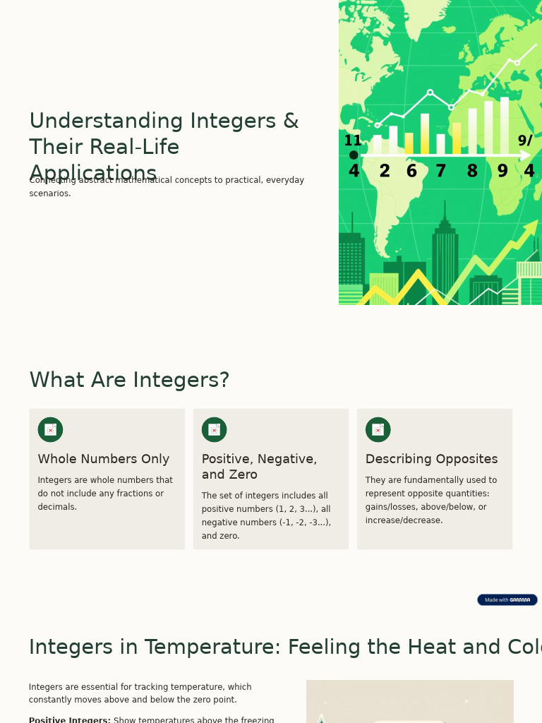 Real-Life Uses of Integers Explained | PDF | Temperature | Mathematics