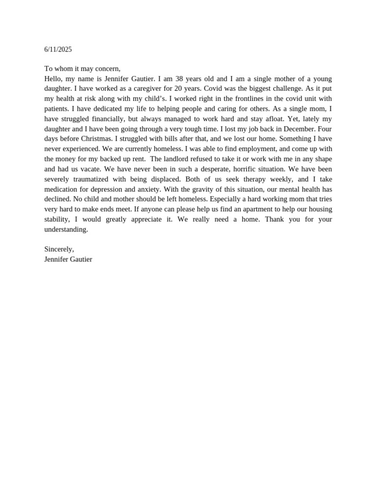 Jenn Letter | PDF