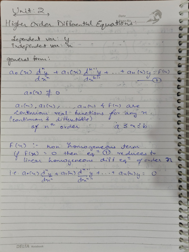 Unit 2 Differential Equations | PDF