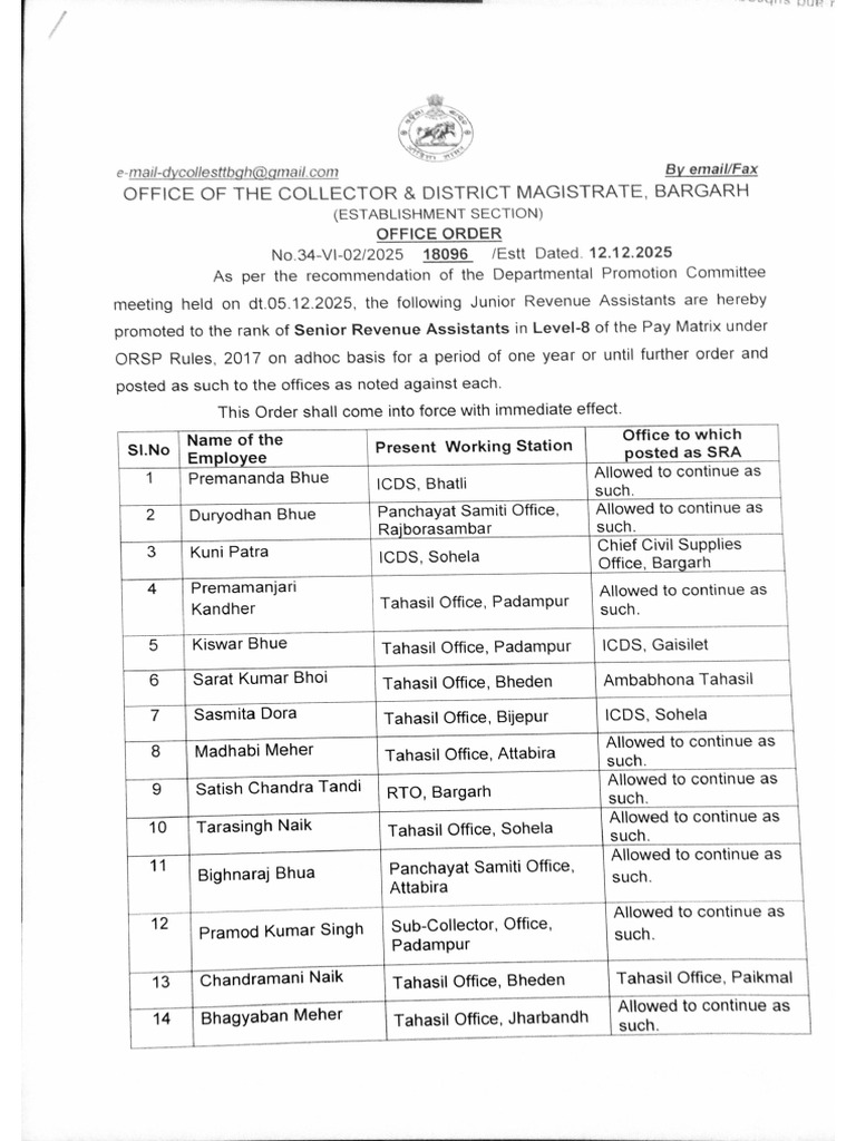 Promotion Order | PDF
