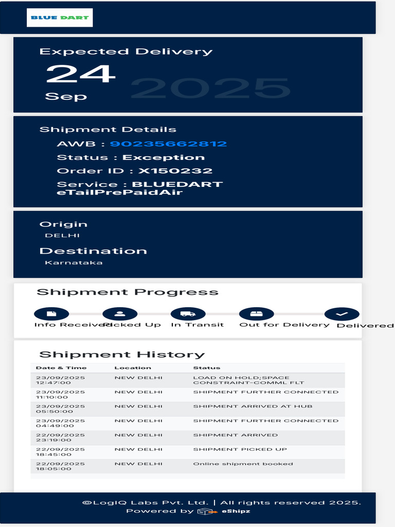 Shipment Tracking EShipz - Making Shipping Easy | PDF