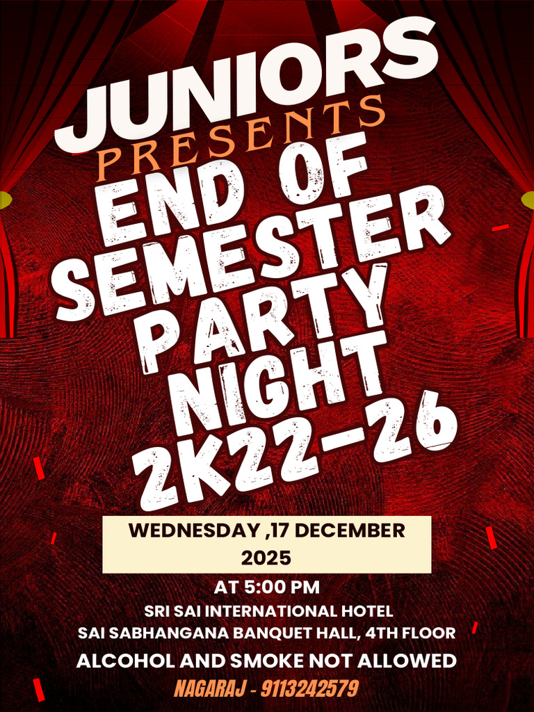 End of Semester Party 2025 Details | PDF