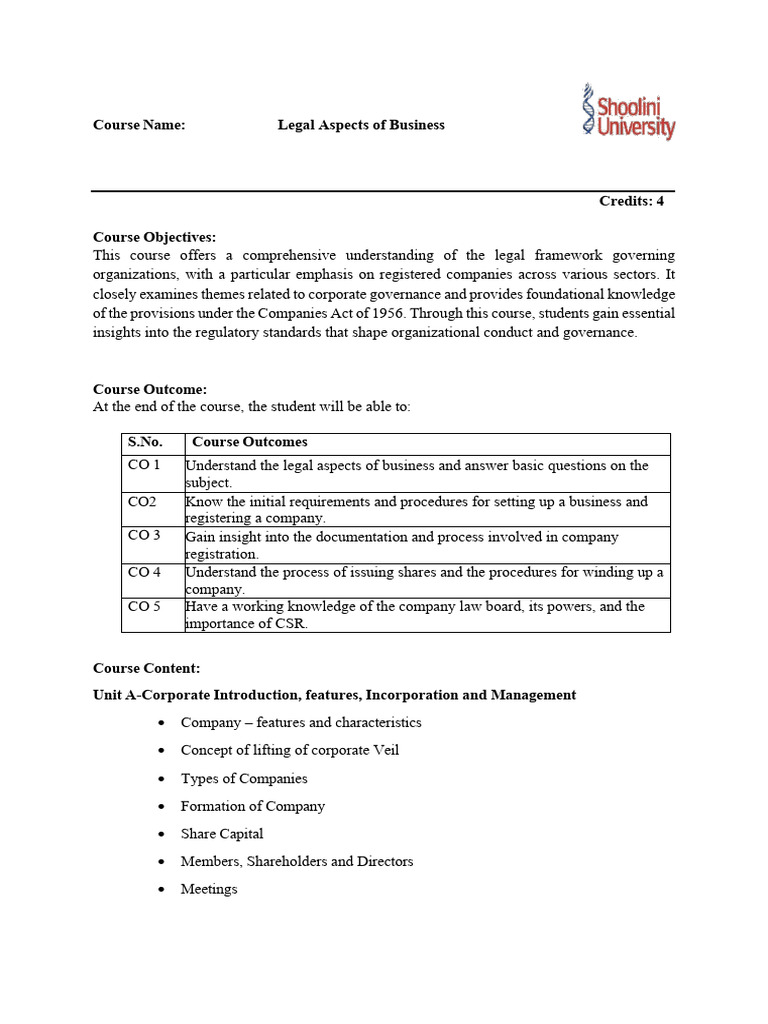 Legal Aspects of Business Course Overview | PDF | Governance | Liquidation