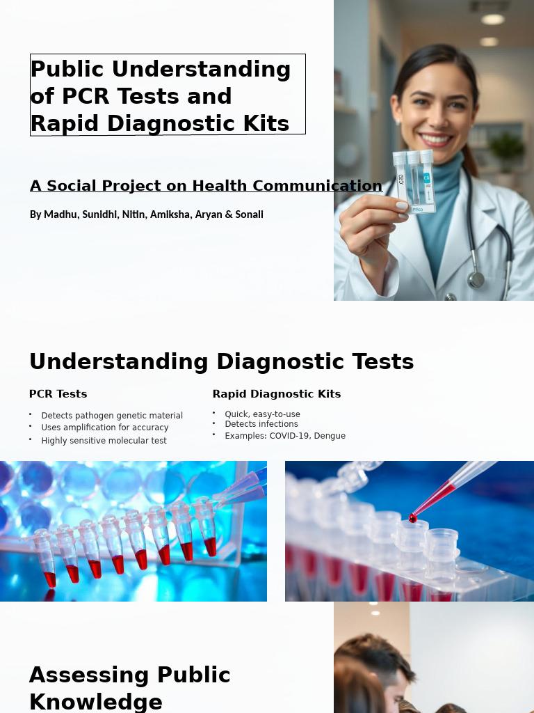 Public Understanding of PCR Tests and Rapid Diagnostic Kits | PDF