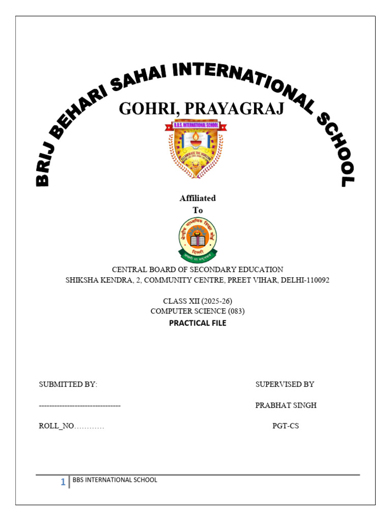 Front Page Practical File2025-26 | PDF | Chess Theory | Chess