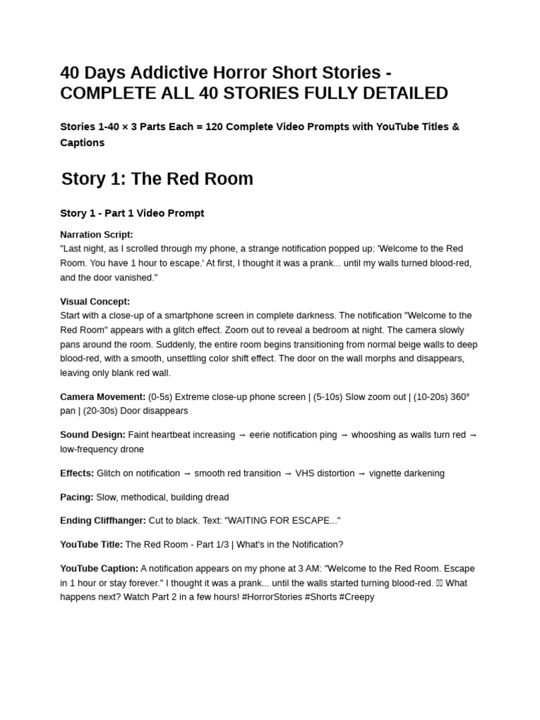 The Red Room: Escape Horror Series | PDF | Mirror | Horror Films