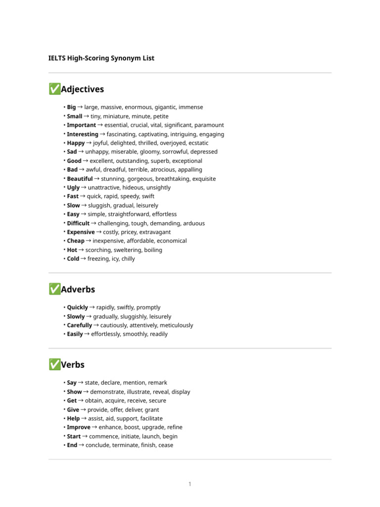 Ielts Speaking Lexical-2 | PDF