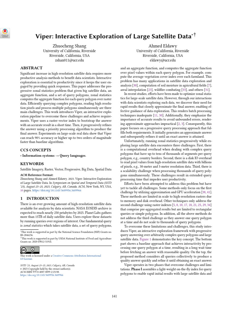 Viper: Fast Interactive Satellite Data Analysis | PDF | Pixel | Data