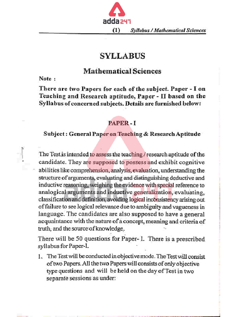 Mathematical Sciences | PDF