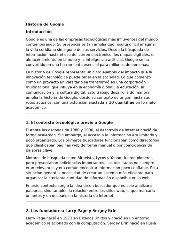 Historia de Google | PDF | Internet