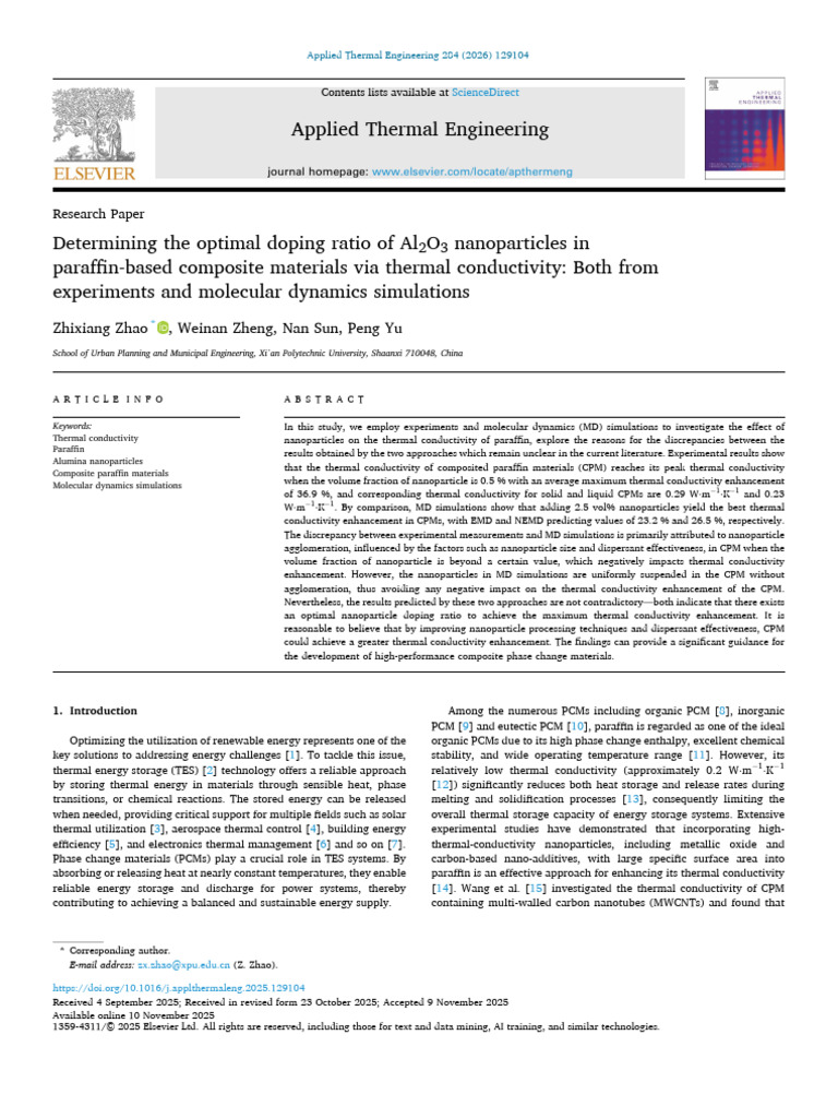 Applied Thermal Engineering: Research Paper | PDF | Nanoparticle ...