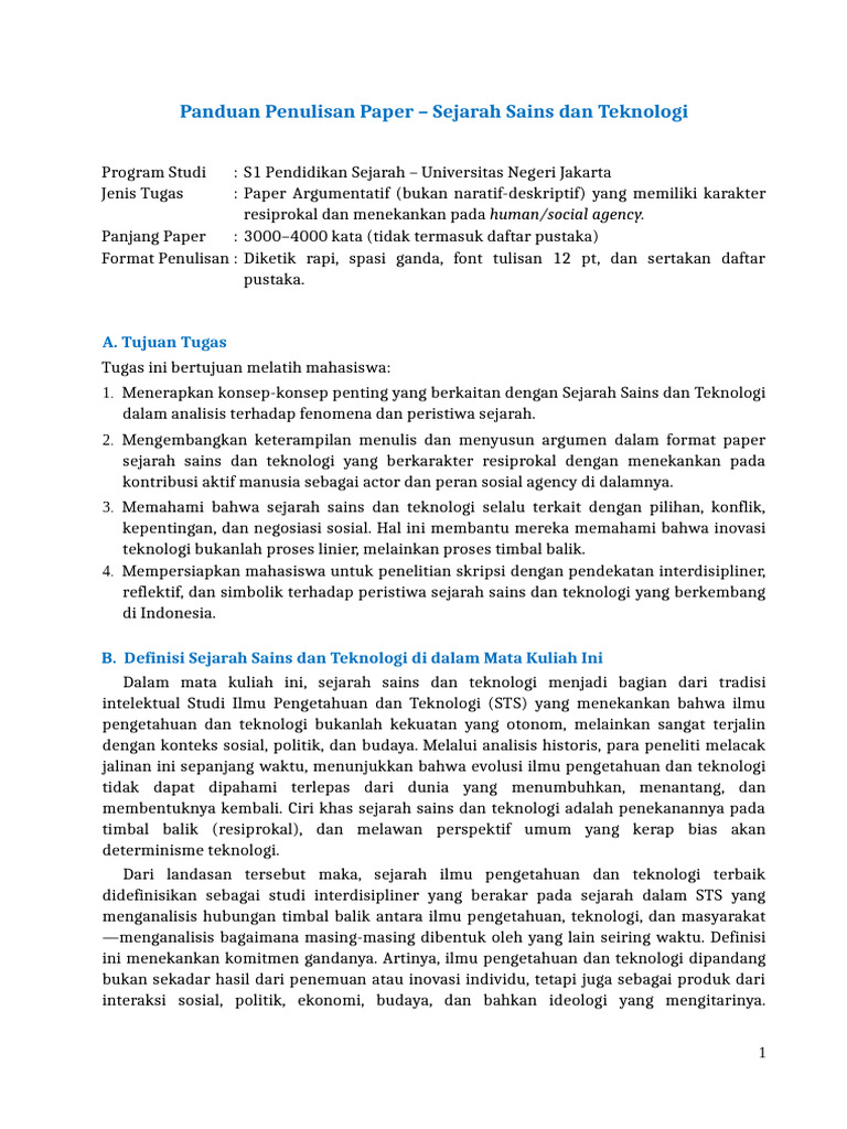 Panduan Penulisan Paper Sejarah Sains | PDF