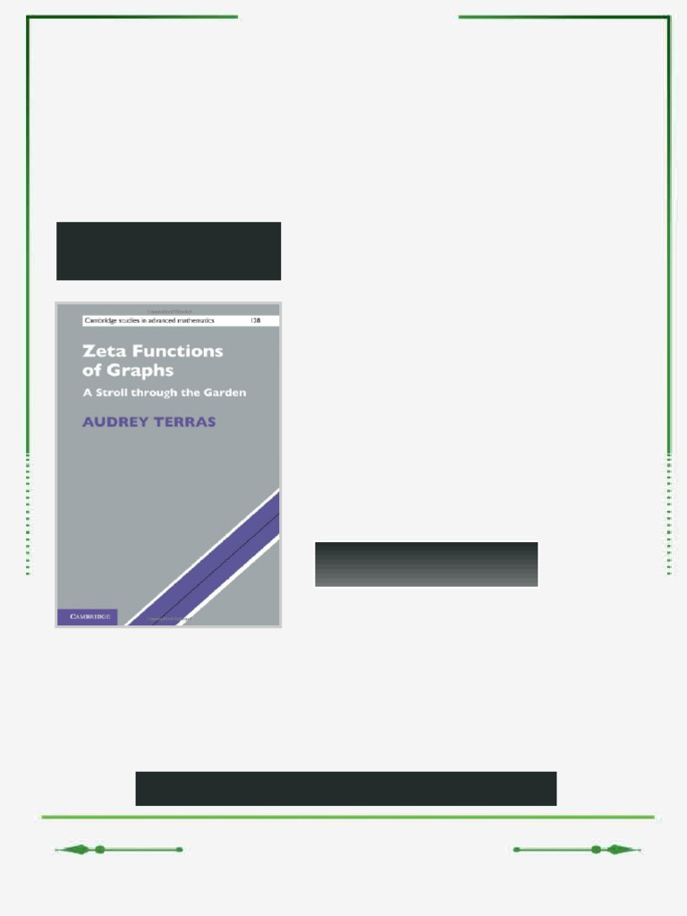 Zeta Functions of Graphs A Stroll Through The Garden 1st Edition Audrey ...