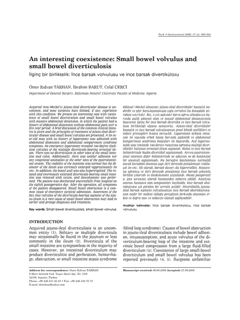 An Interesting Coexistence Small Bowel Volvulus Jejunal Divert | PDF ...