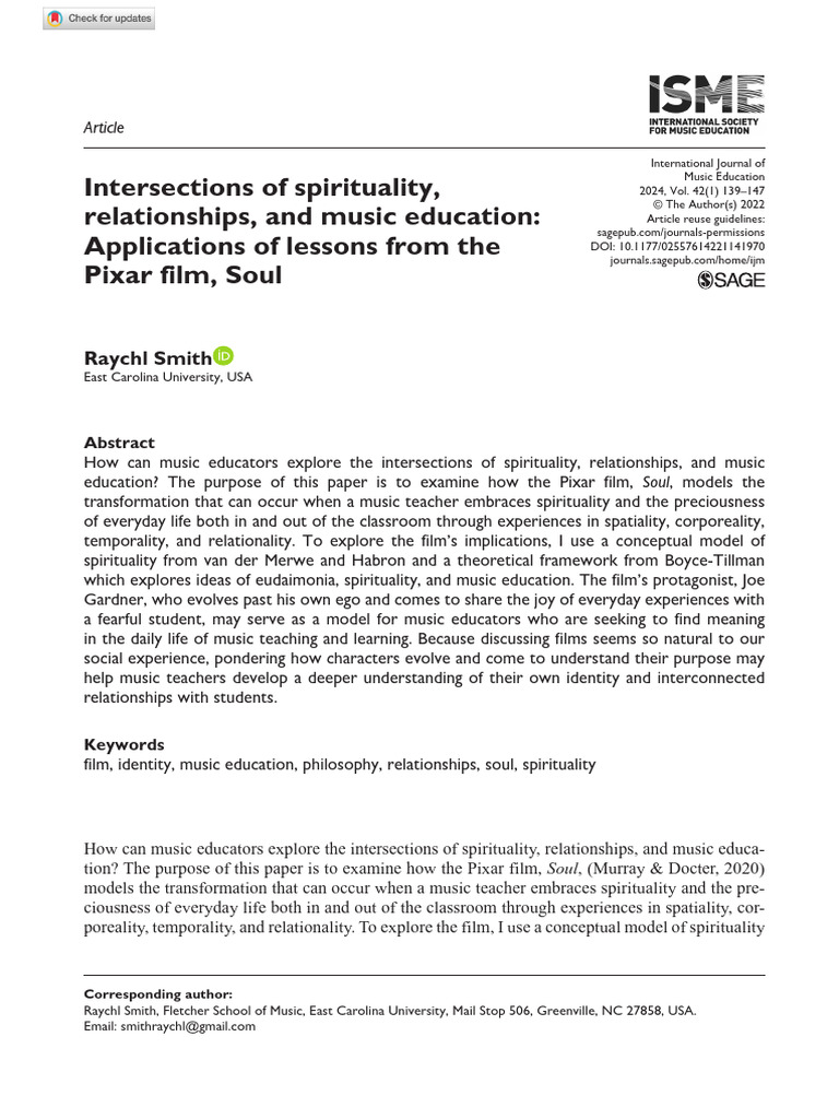 Intersections of Spirituality, Relationships, and Music Education ...