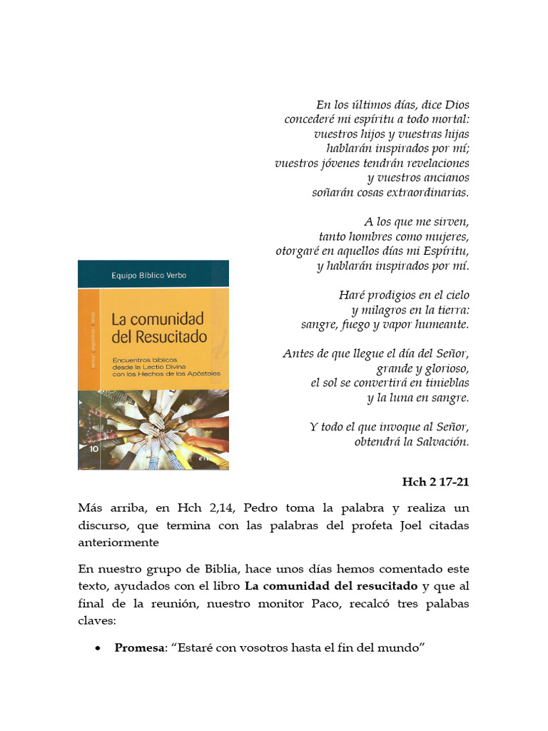 Texto Bíblico Hch 2 | PDF | Creencia religiosa y doctrina