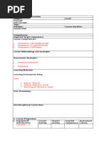 CBC Lesson Plan Format and Components | PDF