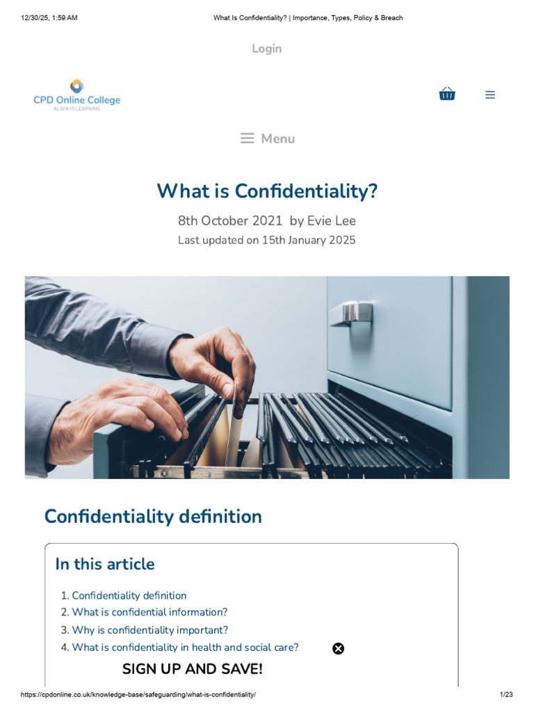 Understanding Confidentiality: Definition & Importance | PDF | Trade ...