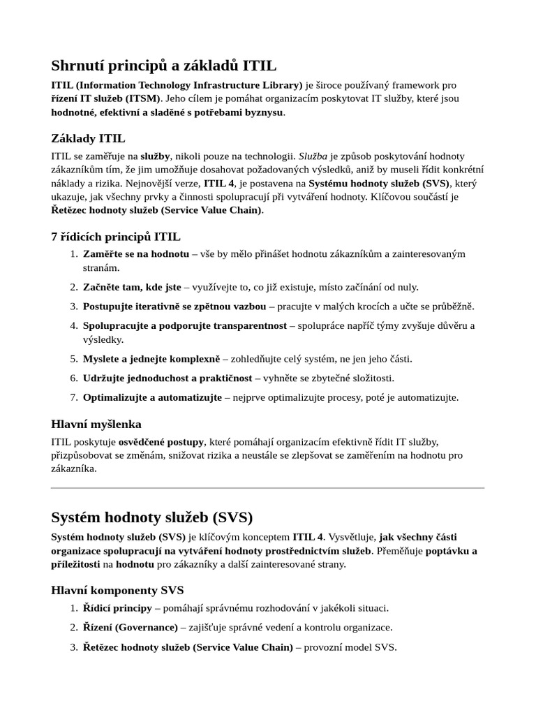 Itil Basics CZ | PDF