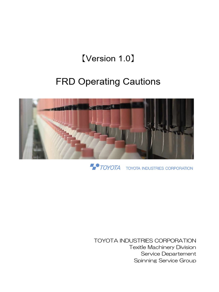 FRD Operating Cautions Ver1 English | PDF | Manufactured Goods ...