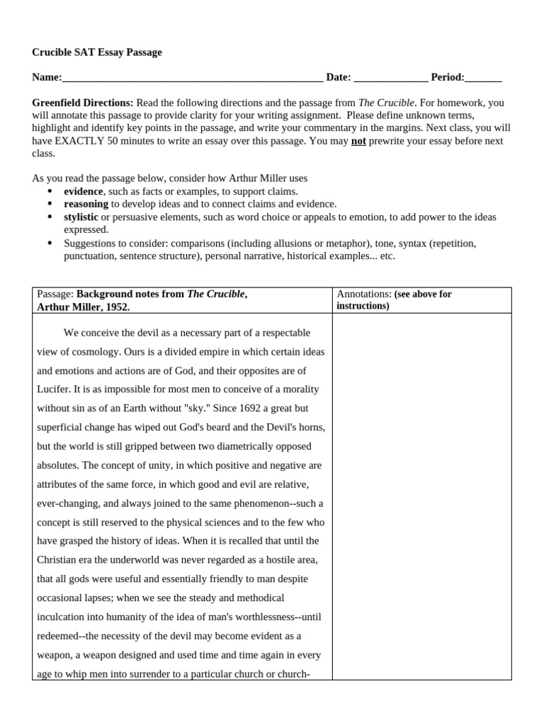 Analyzing Miller's Argument in The Crucible | PDF | Satan | Essays