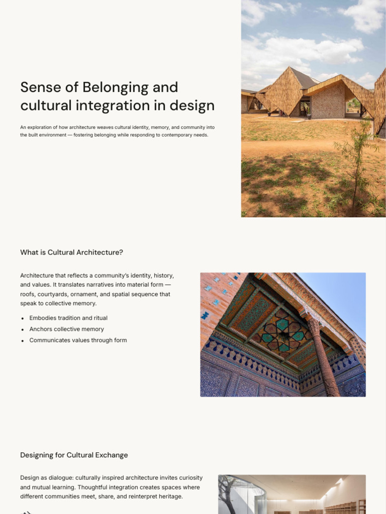 Sense of Belonging and Cultural Integration in Design | PDF | Narrative ...