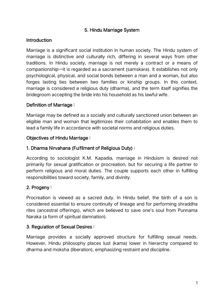 Understanding Hindu Marriage System | PDF | Marriage | Polygamy