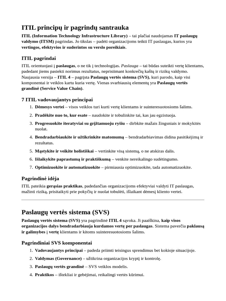 Itil Basics LT | PDF