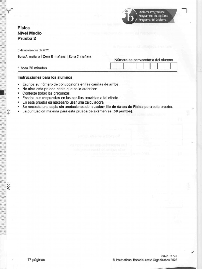 Physics SL (Spanish) Paper 2 | PDF