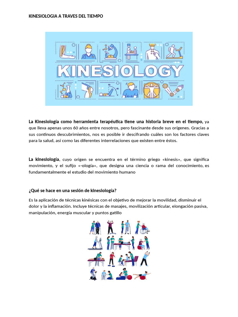 Kinesiologia a Traves Del Tiempo | PDF | Terapia | Terapia física