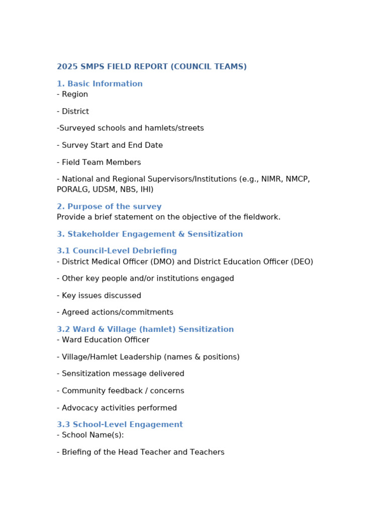 2025 SMPS Field Report Overview | PDF