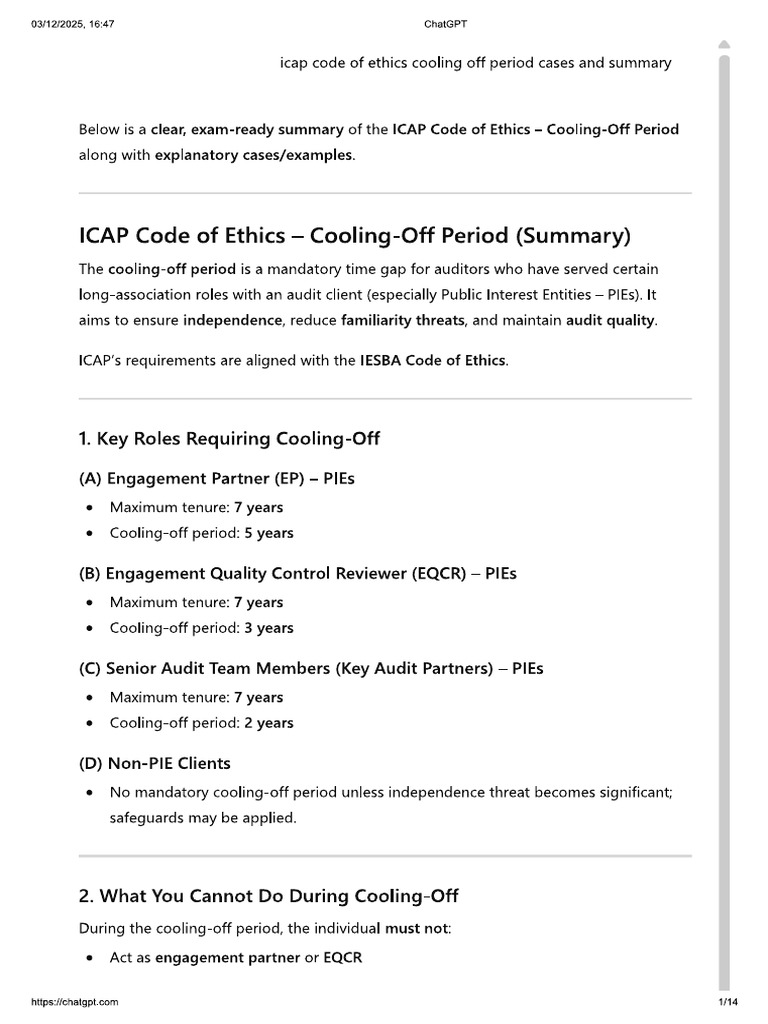 Cooling Off Period Summary | PDF