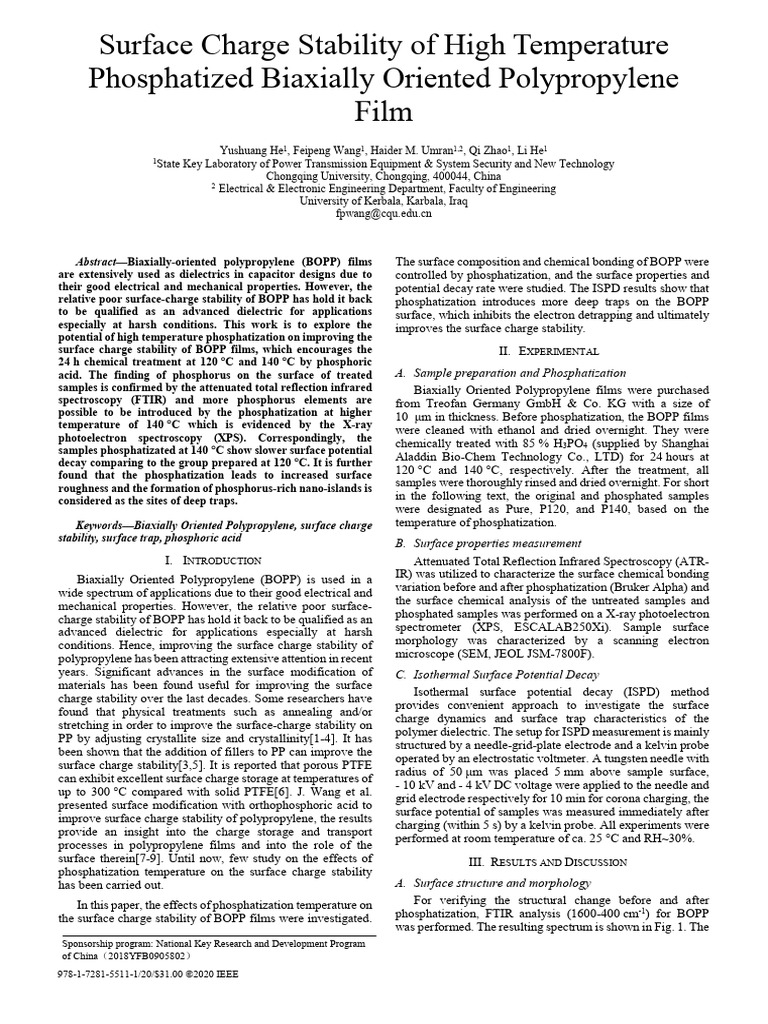 Surface Charge Stability of High Temperature Phosphatized Biaxially ...
