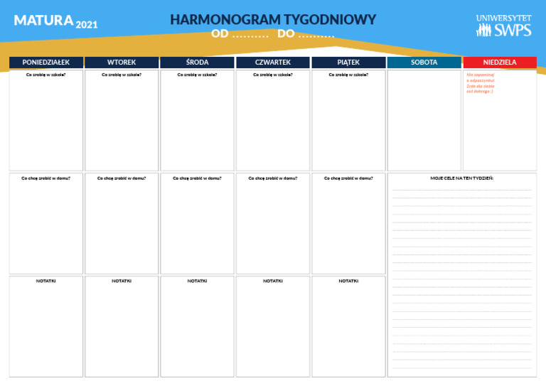 SWPS Plan Tygodniowy | PDF