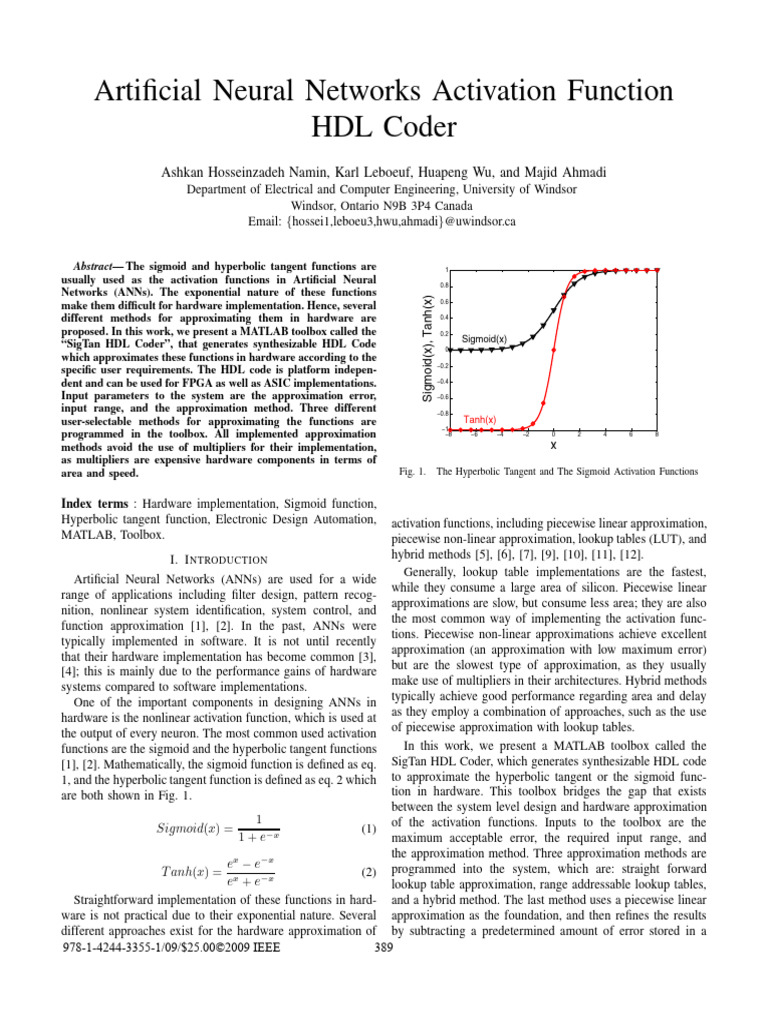 HDL Coder for ANN Activation Functions | PDF | Hardware Description ...