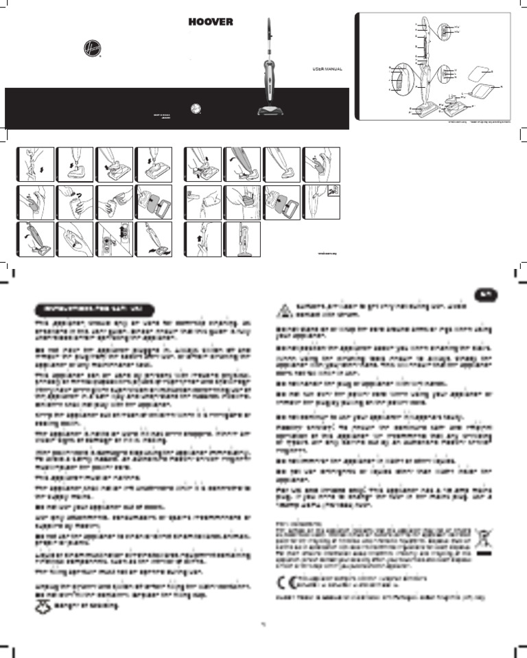 Hoover Steam Capsule UM UK 48030389 | PDF | Home Appliance | Waste