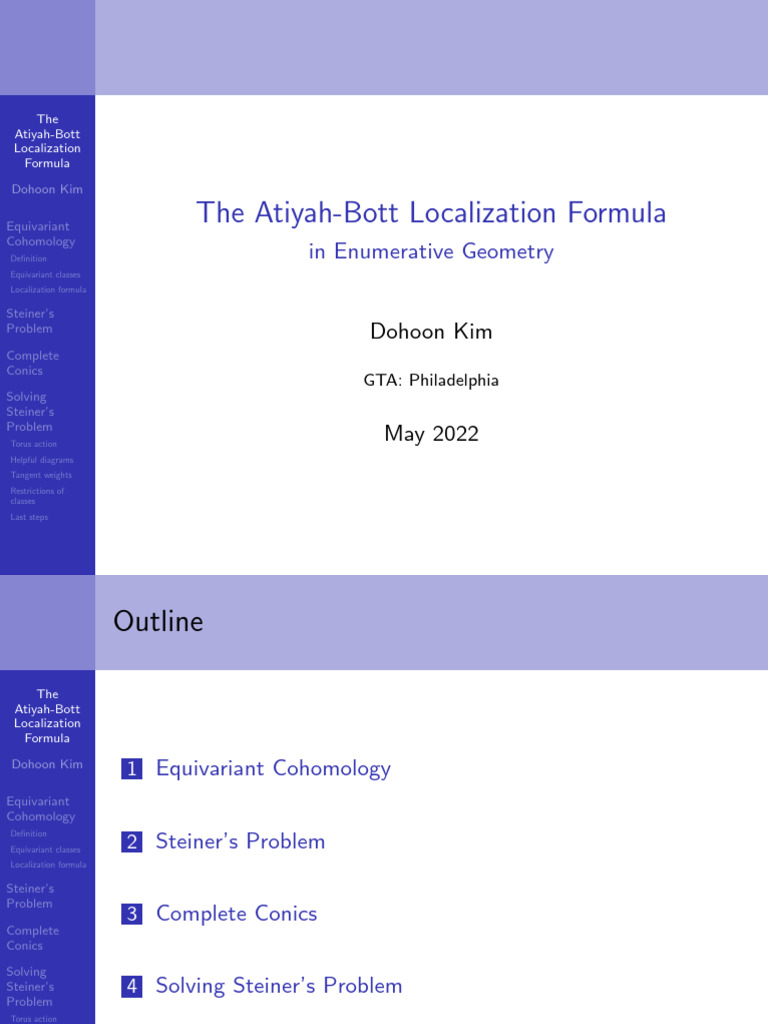 Atiyah-Bott Localization Formula | PDF | Geometry | Mathematical Analysis