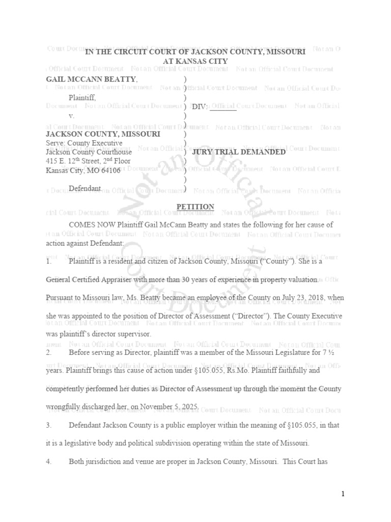 Former Jackson County Assessor Gail McCann Beatty Sues Over Wrongful ...