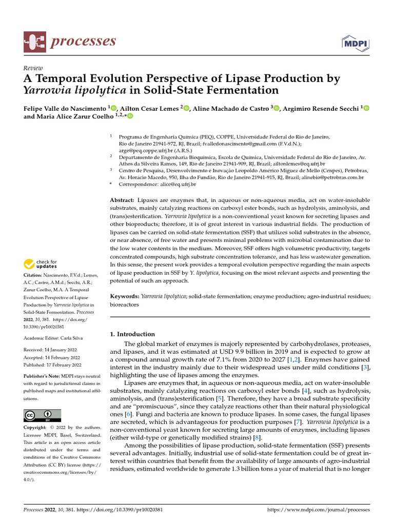 A Temporal Evolution Perspective of Lipase Production by | PDF | Enzyme ...