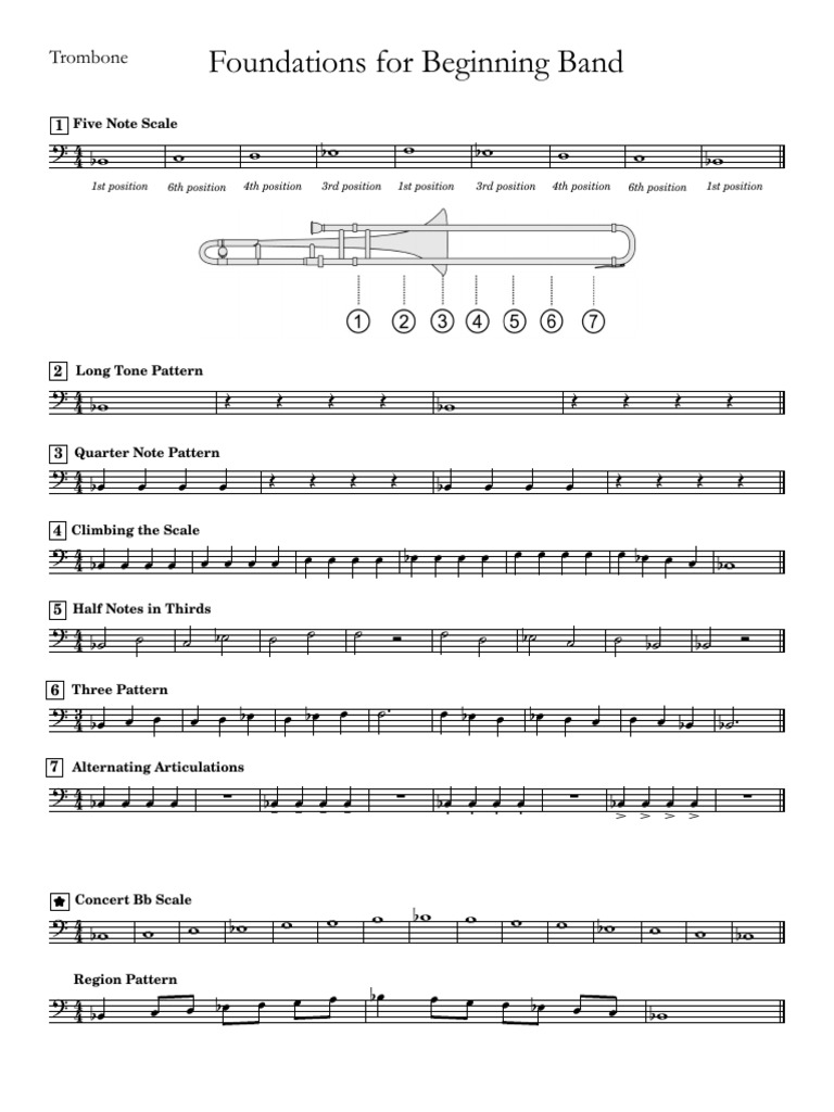 Foundations For Beginning Band-Trombone | PDF