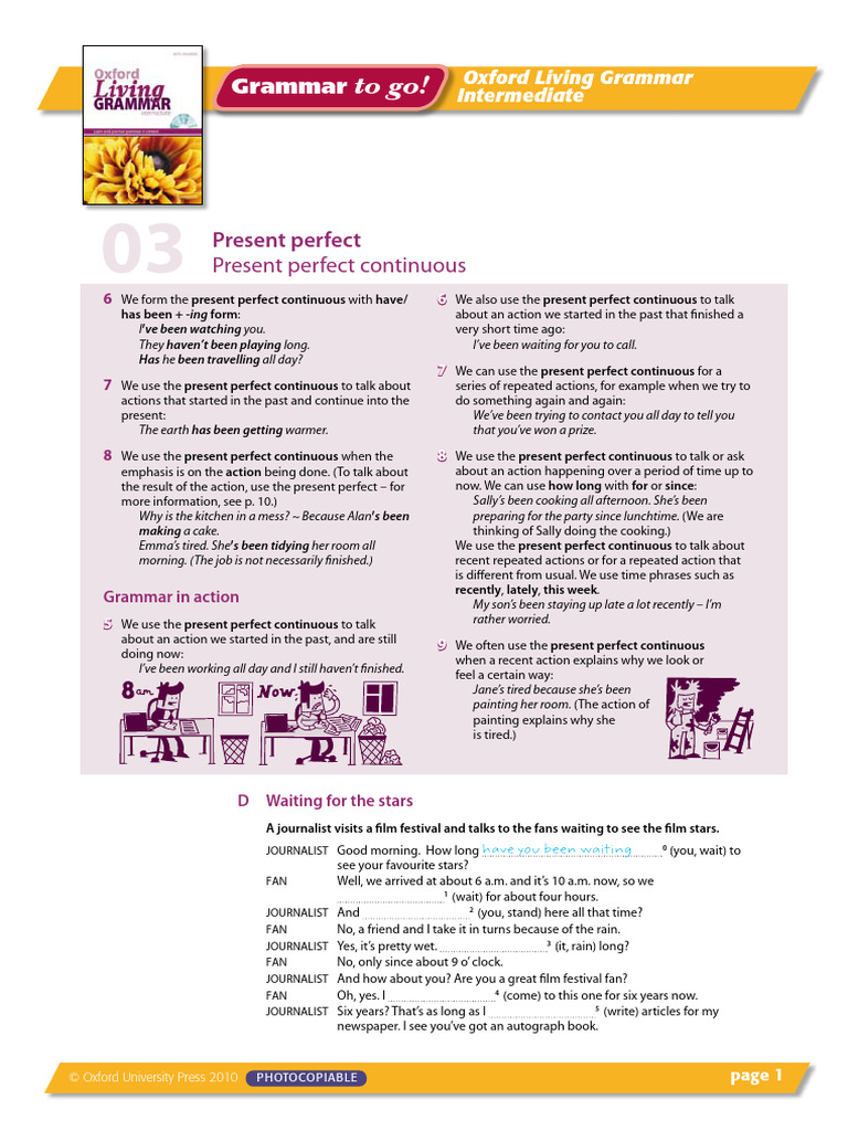 Present Perfect Simple vs. Present Perfect Continuous - Theory ...
