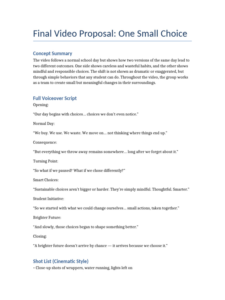 Final Sustainable Consumption Project | PDF