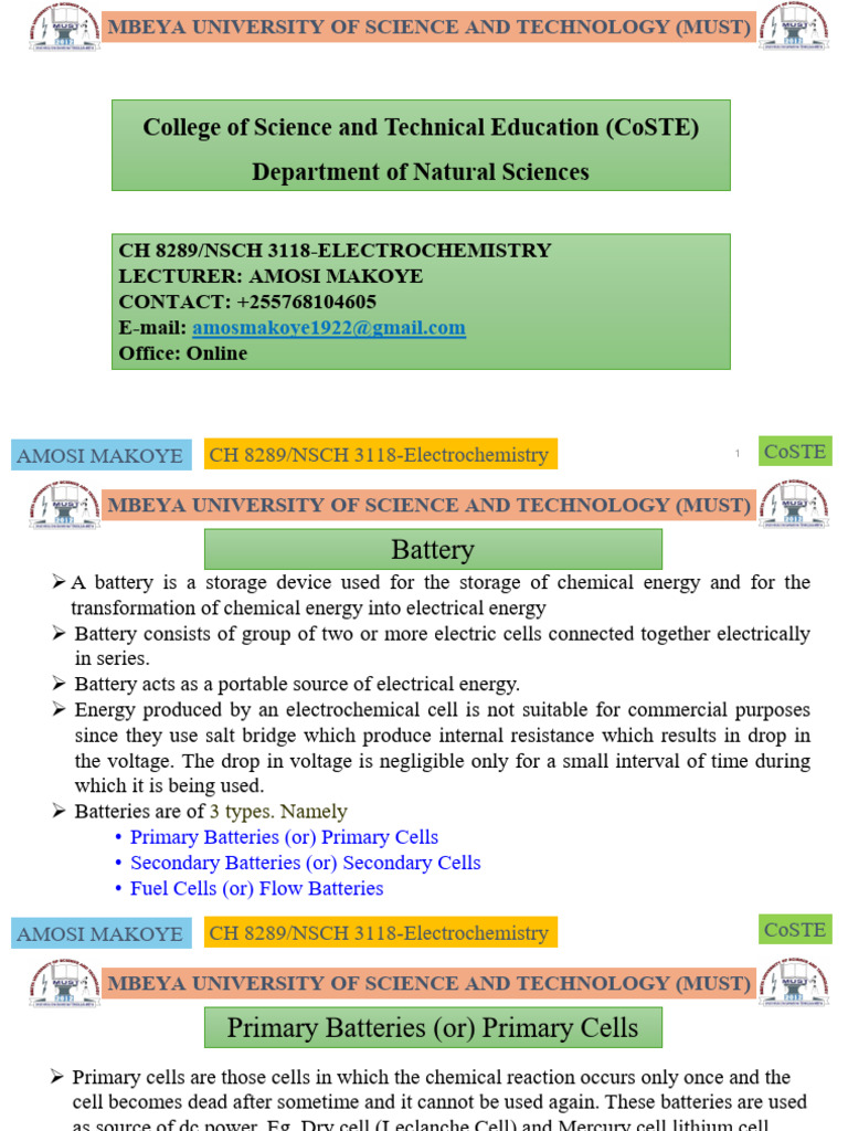 Overview of Electrochemistry and Batteries | PDF | Rechargeable Battery ...