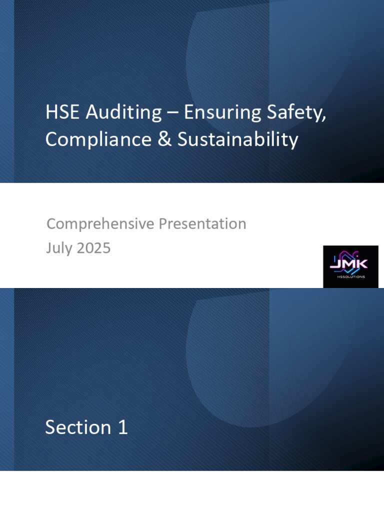 HSE Auditing: Safety & Compliance Guide | PDF | Occupational Safety And ...